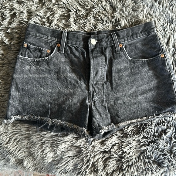 Levi's | Shorts | Levis Washed Black Denim Button Fly Shorts | Poshmark